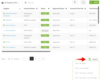 Vendor Data - Bulk Export & Import